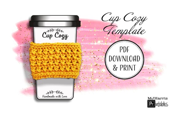 PRINTABLE Cup Cozy Template Insert PDF Instant Download for - Etsy