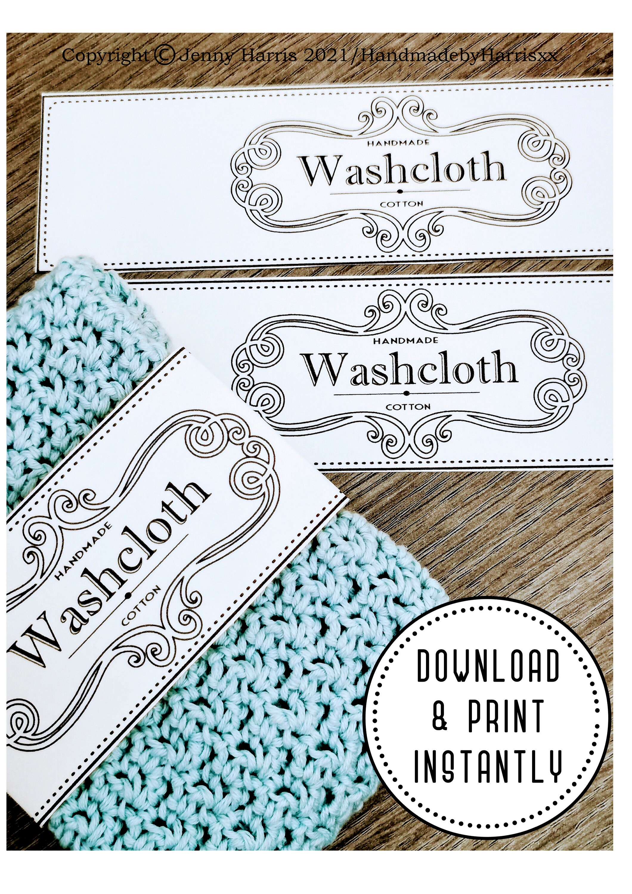 Facial Scrubbies and Washcloth Printable PDF Labels Tags / | Etsy