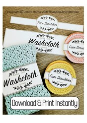 Printable Headband Labels, Ear Warmer Tags, Messy Bun Display Girl ...