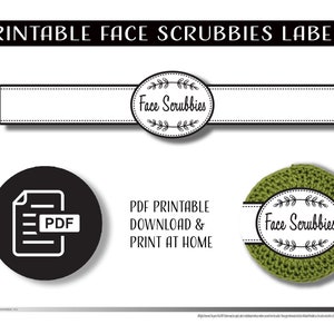 PRINTABLE Face Scrubbies Label Print at Home Facial Rounds Tag Template ...