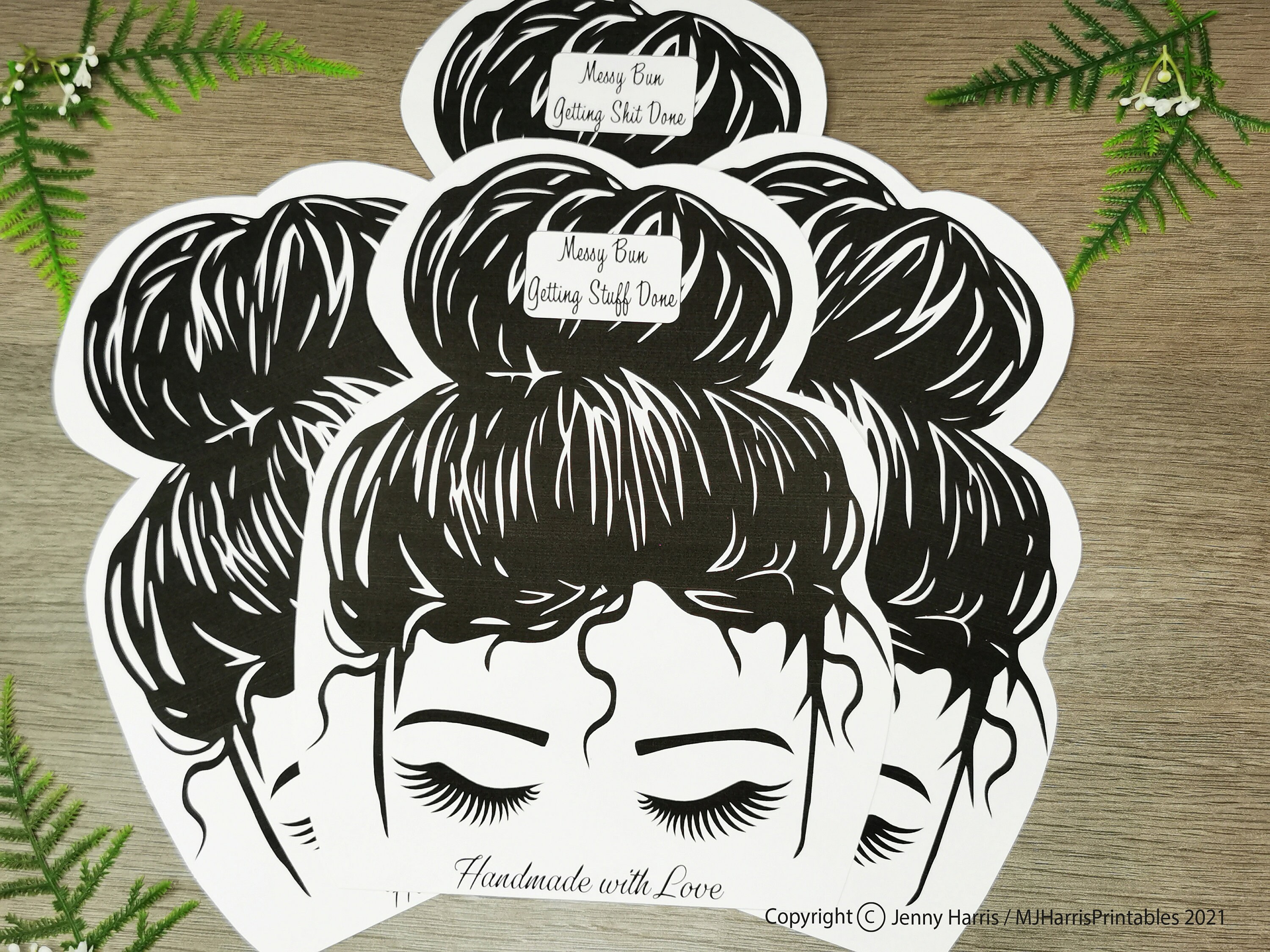 Printable Messy Bun Packaging Label Tag Headband Earwarmers | Etsy