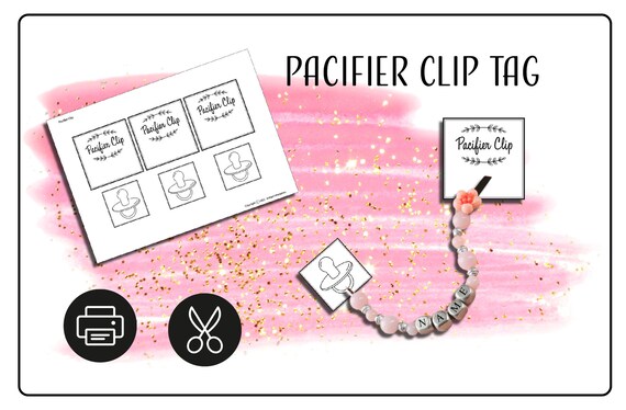 PRINTABLE Pacifier Dummy Clip Label. PDF Handmade Tag - Etsy