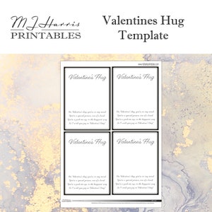PRINTABLE Valetine's Hug Poem Display Card Template Label Tag. PDF ...