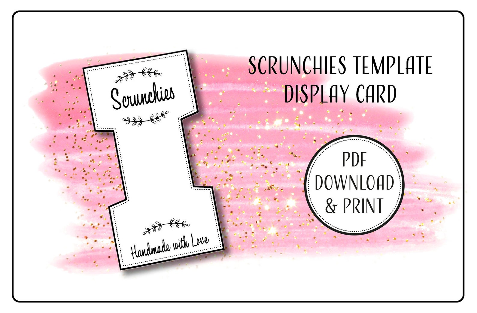 PRINTABLE Scrunchies TEMPLATE Display Card Scrunchie Label Tag - Etsy