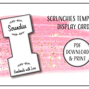 PRINTABLE Scrunchies TEMPLATE Display Card Scrunchie Label Tag ...