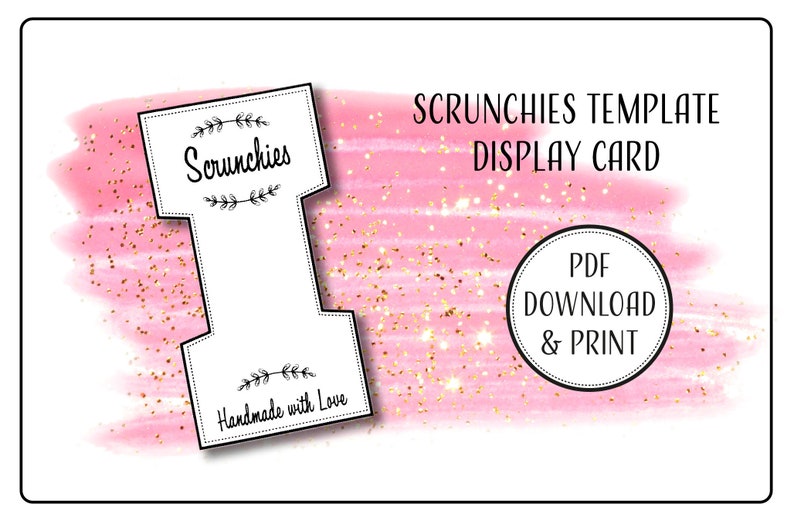 PRINTABLE Scrunchies TEMPLATE Display Card Scrunchie Label Tag - Etsy