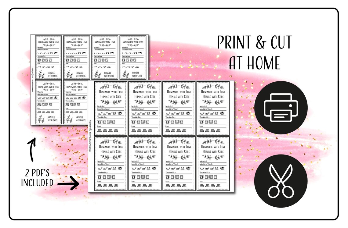 Printable Care Card Details. PDF Handmade Tag Template. Knit - Etsy