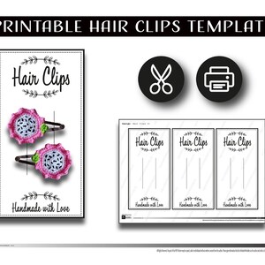 PRINTABLE Hair Clips Display Cards / Template / Tag / Label / PDF Print ...
