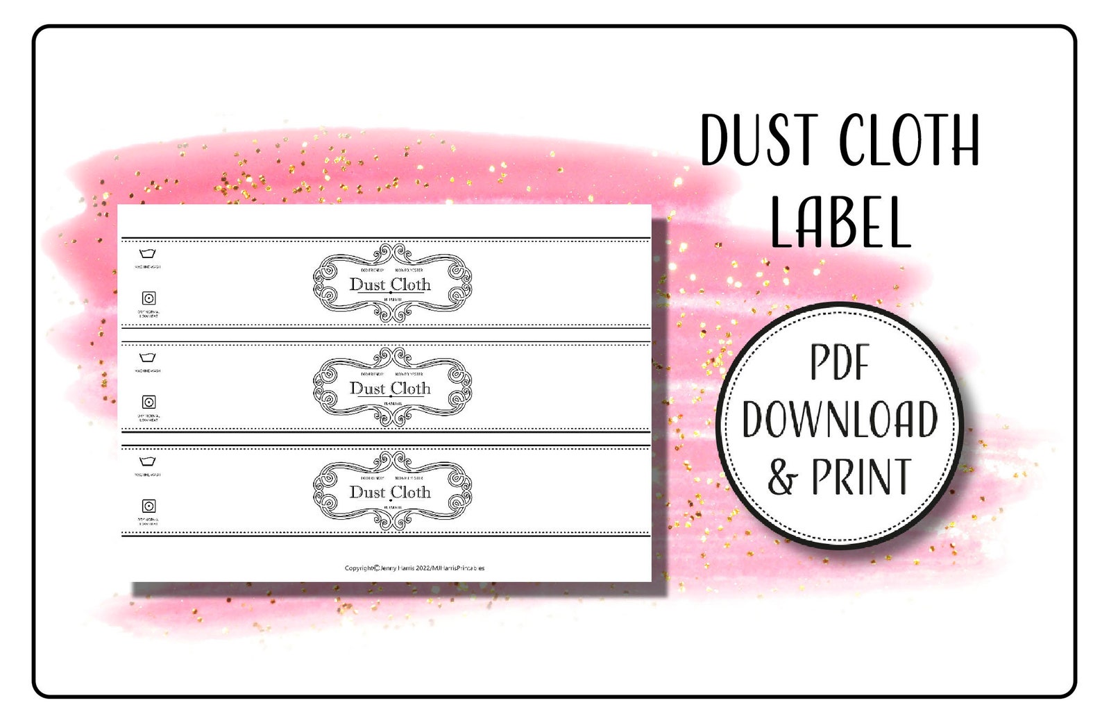 Dust Cloth Labels / Tags / for Handmade Dust Cloths Cleaning Dusters ...