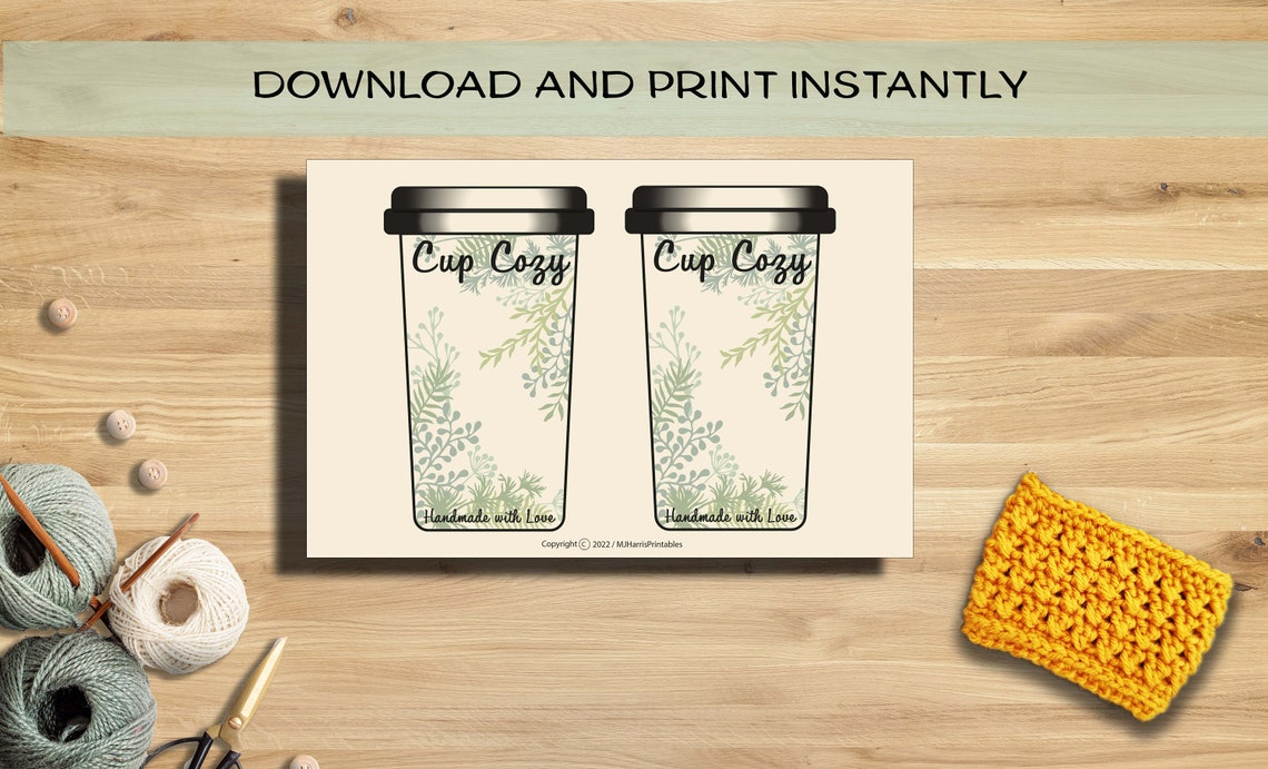 PRINTABLE Cup Cozy Template Insert PDF Instant Download for - Etsy