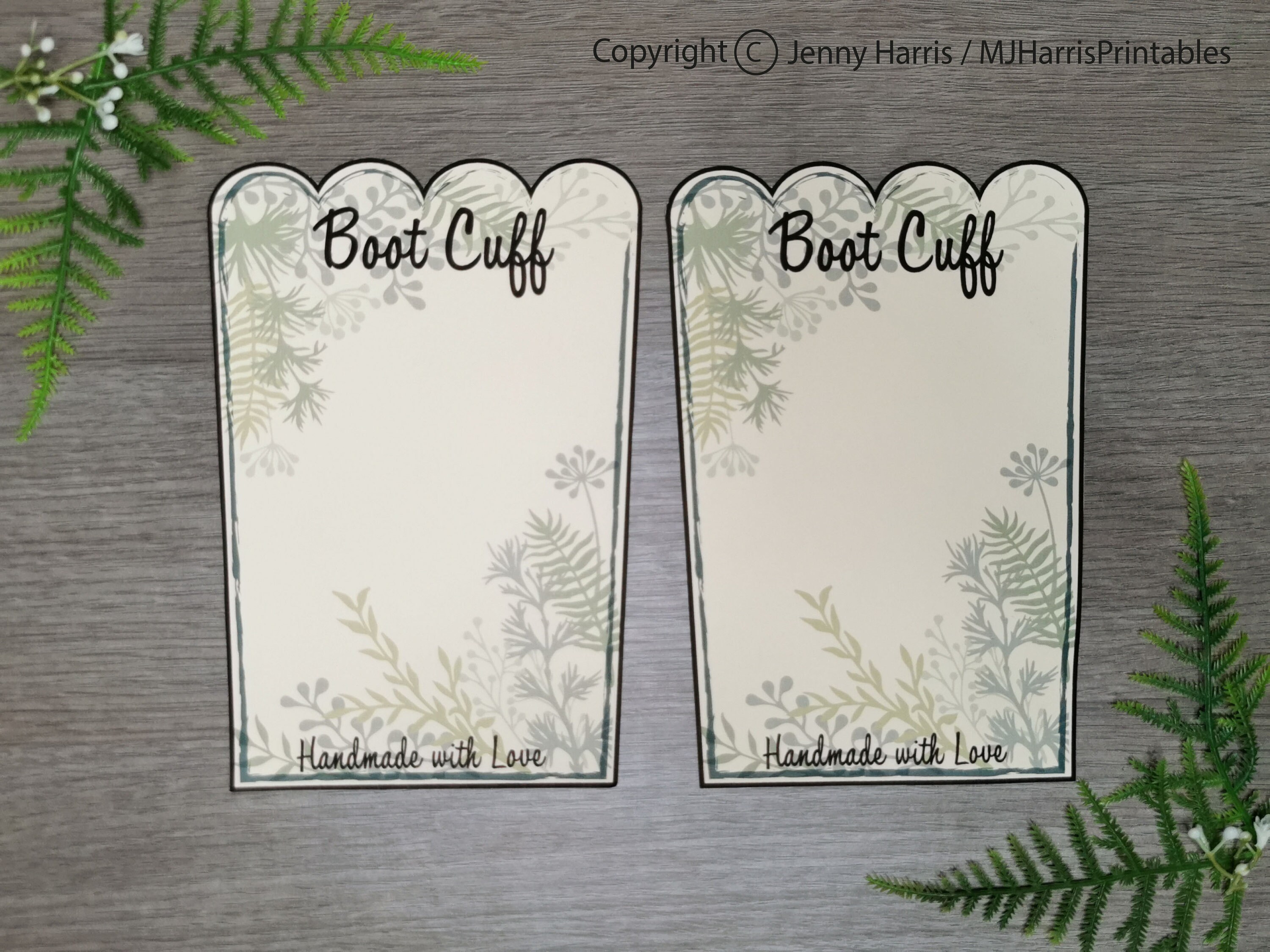 Boot Cuff Label Template Packaging Instant Download PDF - Etsy