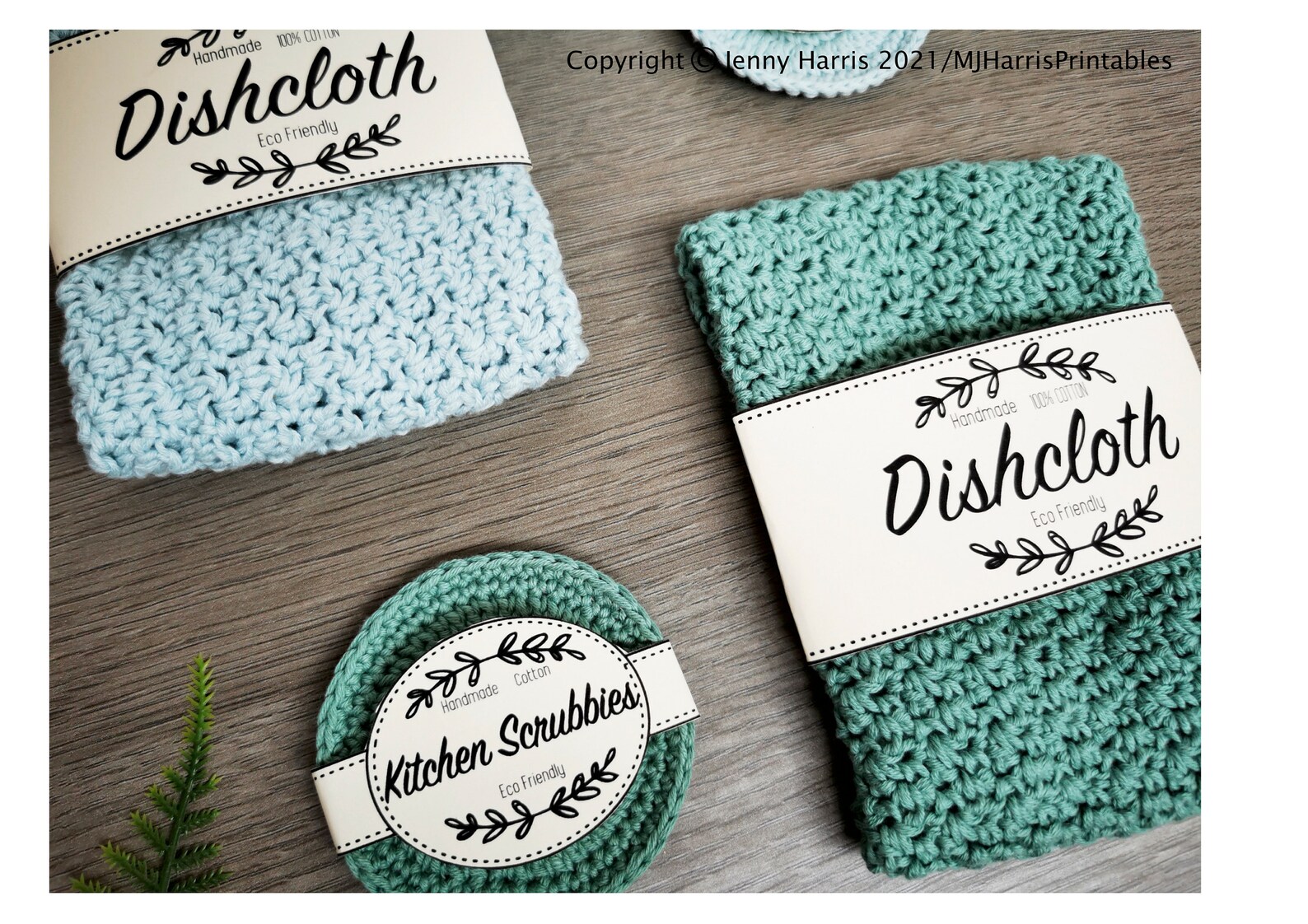 Dishcloth and Kitchen Scrubbies Printable PDF Labels Tags / - Etsy