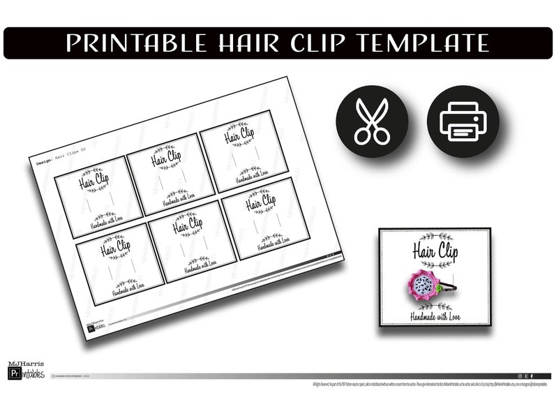 PRINTABLE Hair Clips Display Cards / Template / Tag / Label - Etsy