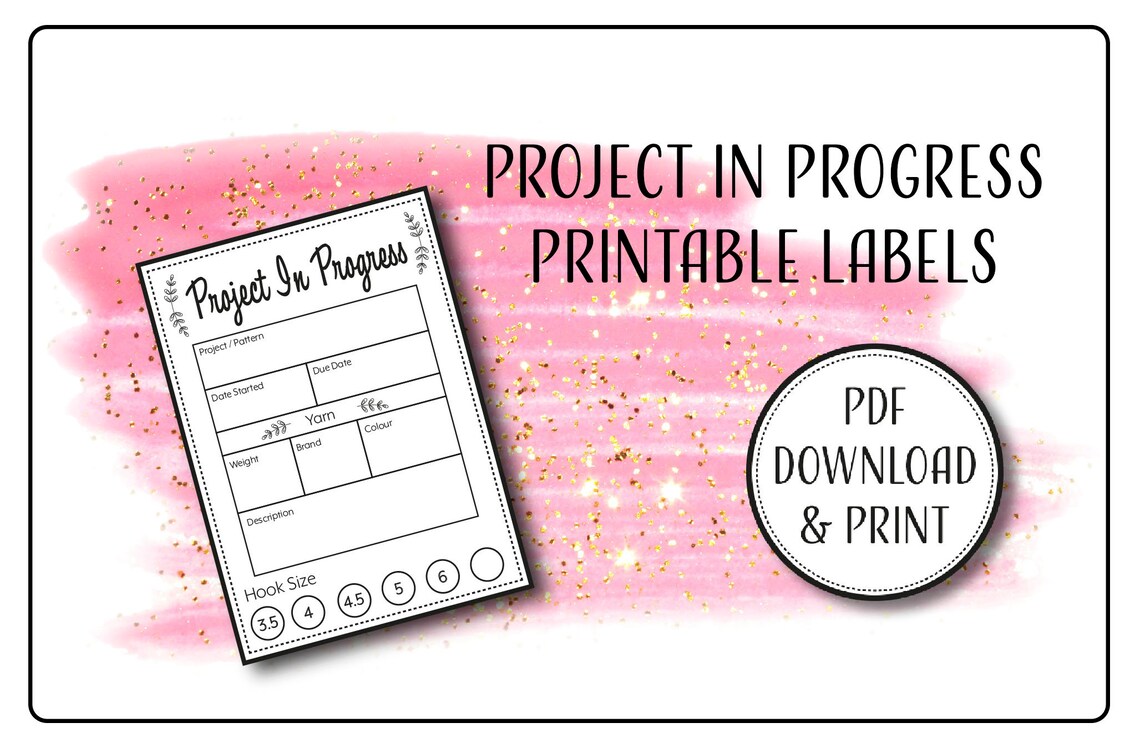 WIP Work in Progress Printable Label. Template PDF for Home - Etsy