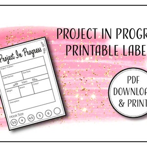 WIP Work in Progress Printable Label. Template PDF for Home - Etsy