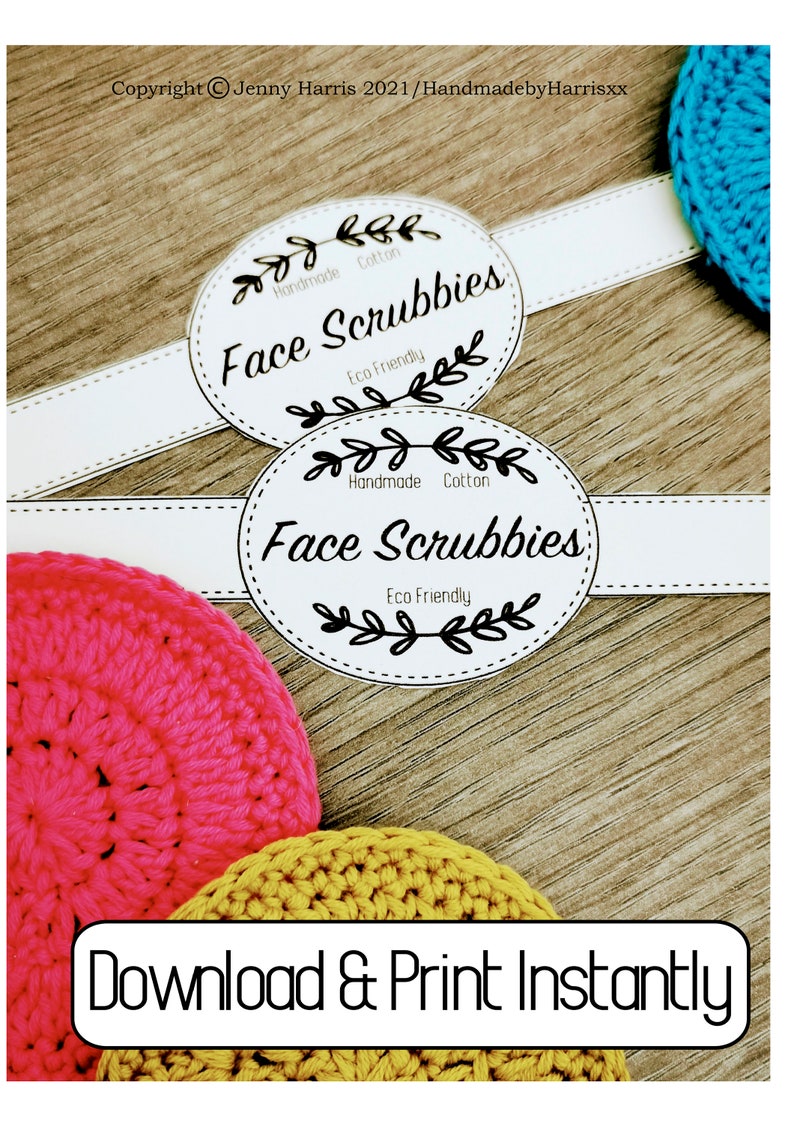 Facial Scrubbies and Facial Rounds Printable Label / - Etsy