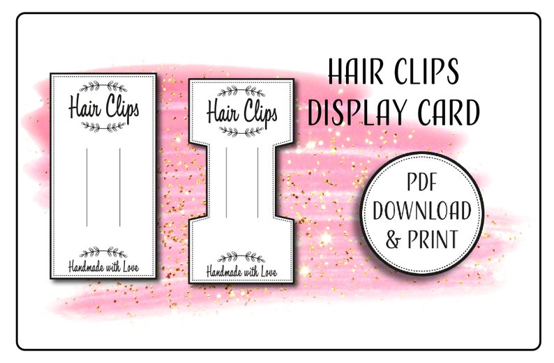 PRINTABLE Hair Clip Display Cards / Template / Tag / Label / - Etsy