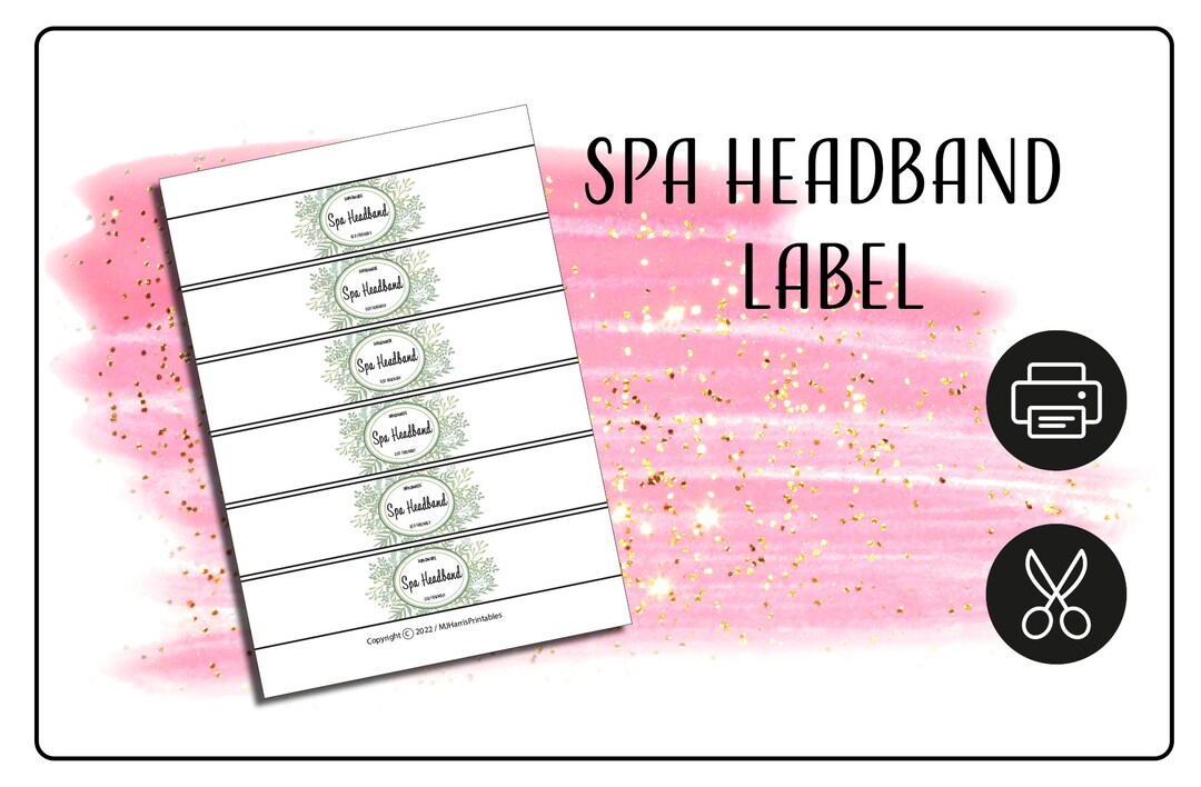 Spa Headband Printable Labels / Tags / for Handmade Headwraps Headbands ...