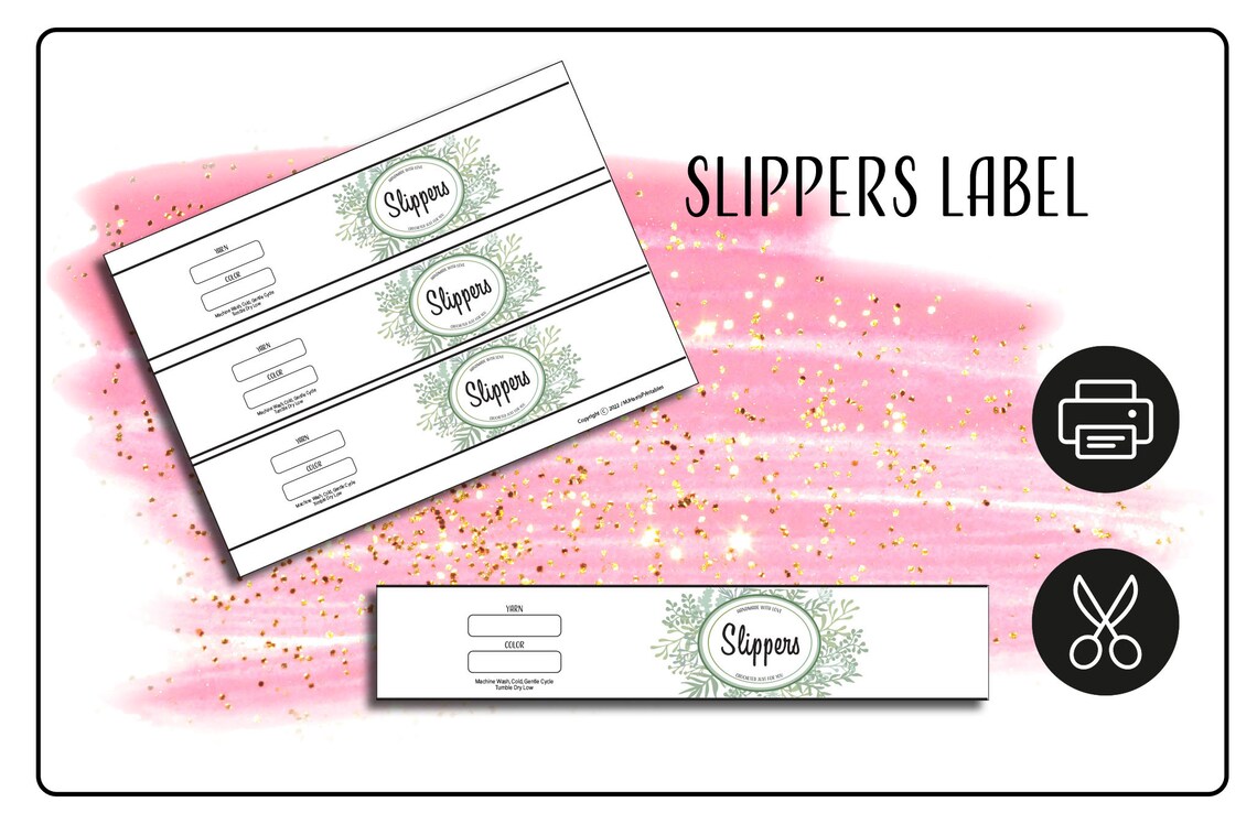 PRINTABLE Slippers Labels / Tags / for Handmade Crochet - Etsy