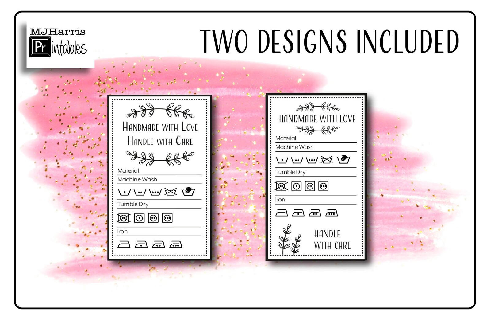 Printable Care Card Details. PDF Handmade Tag Template. Knit - Etsy