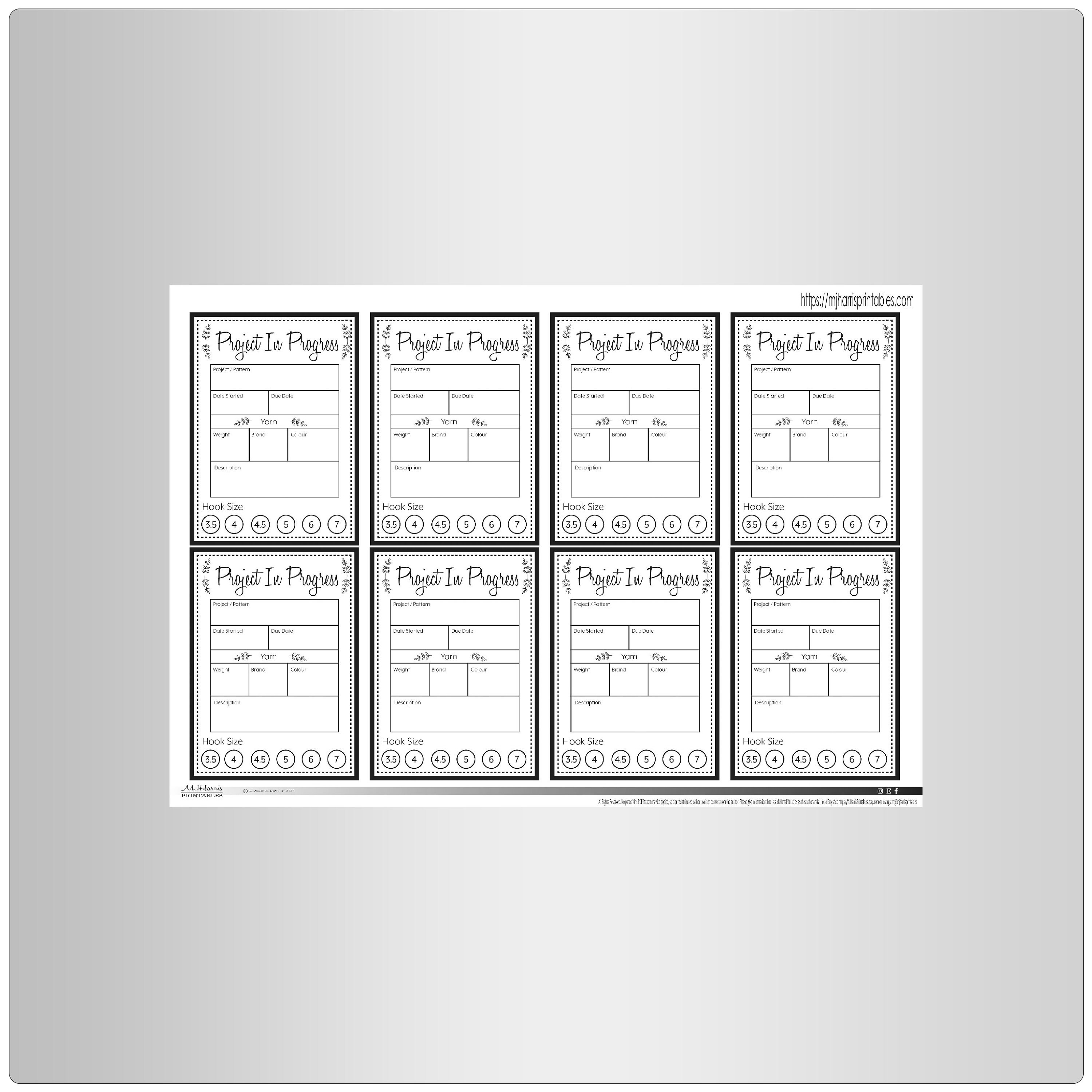 WIP Work in Progress Printable Label. Template PDF for Home - Etsy UK