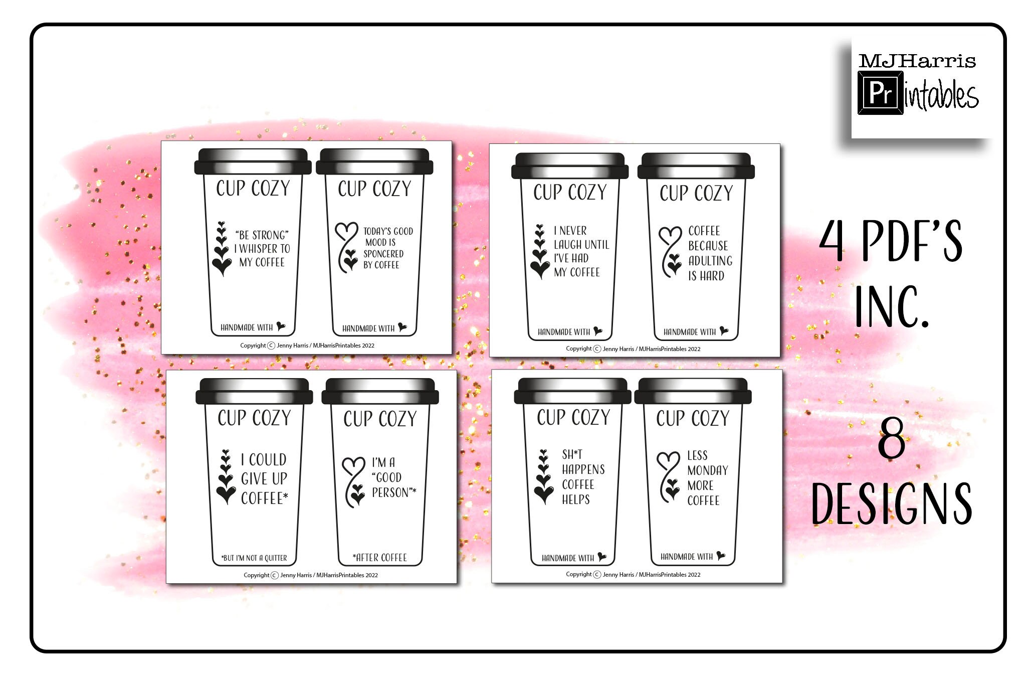PRINTABLE Cup Cozy Display Cards Templates Mug Hugs Tags - Etsy