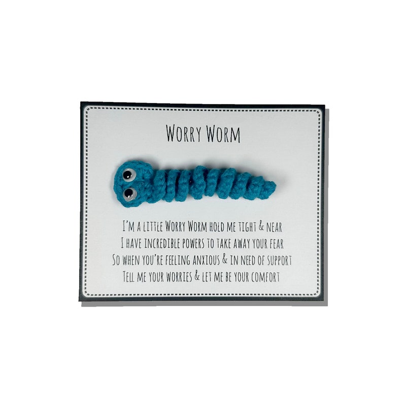 Worry Worm Crochet Poem Display Card Template Label Tag. - Etsy