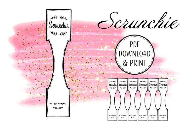 PRINTABLE Scrunchies TEMPLATE Display Card Scrunchie Label Tag - Etsy