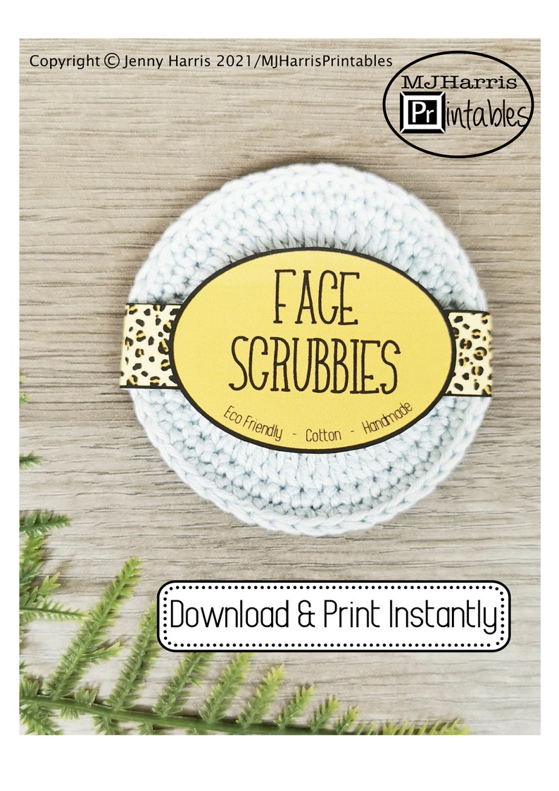 Facial Scrubbies / Facial Rounds Printable Label / Packaging | Etsy