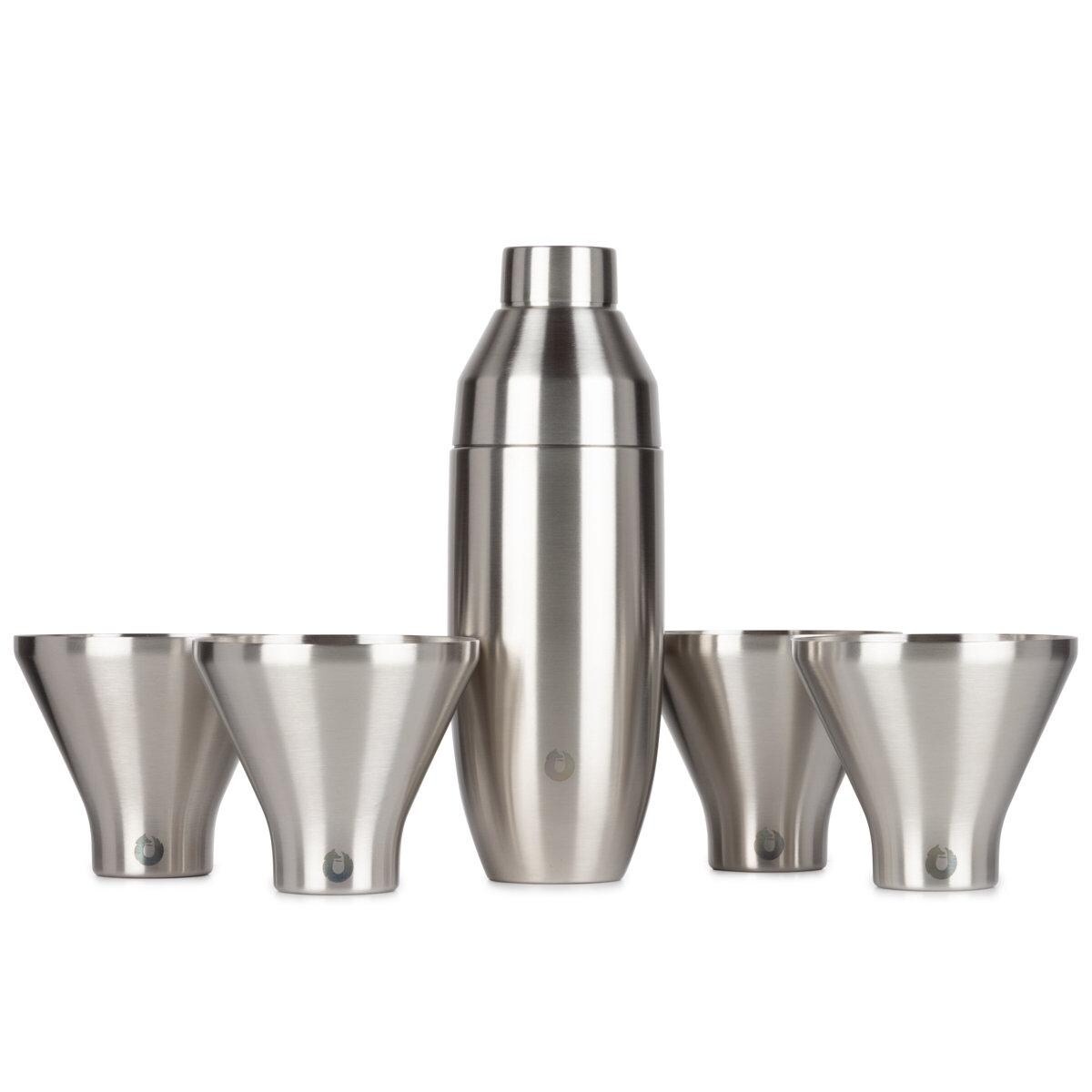 Insulated Stainless Steel Cocktail Shaker and Martini Glass Set - Etsy