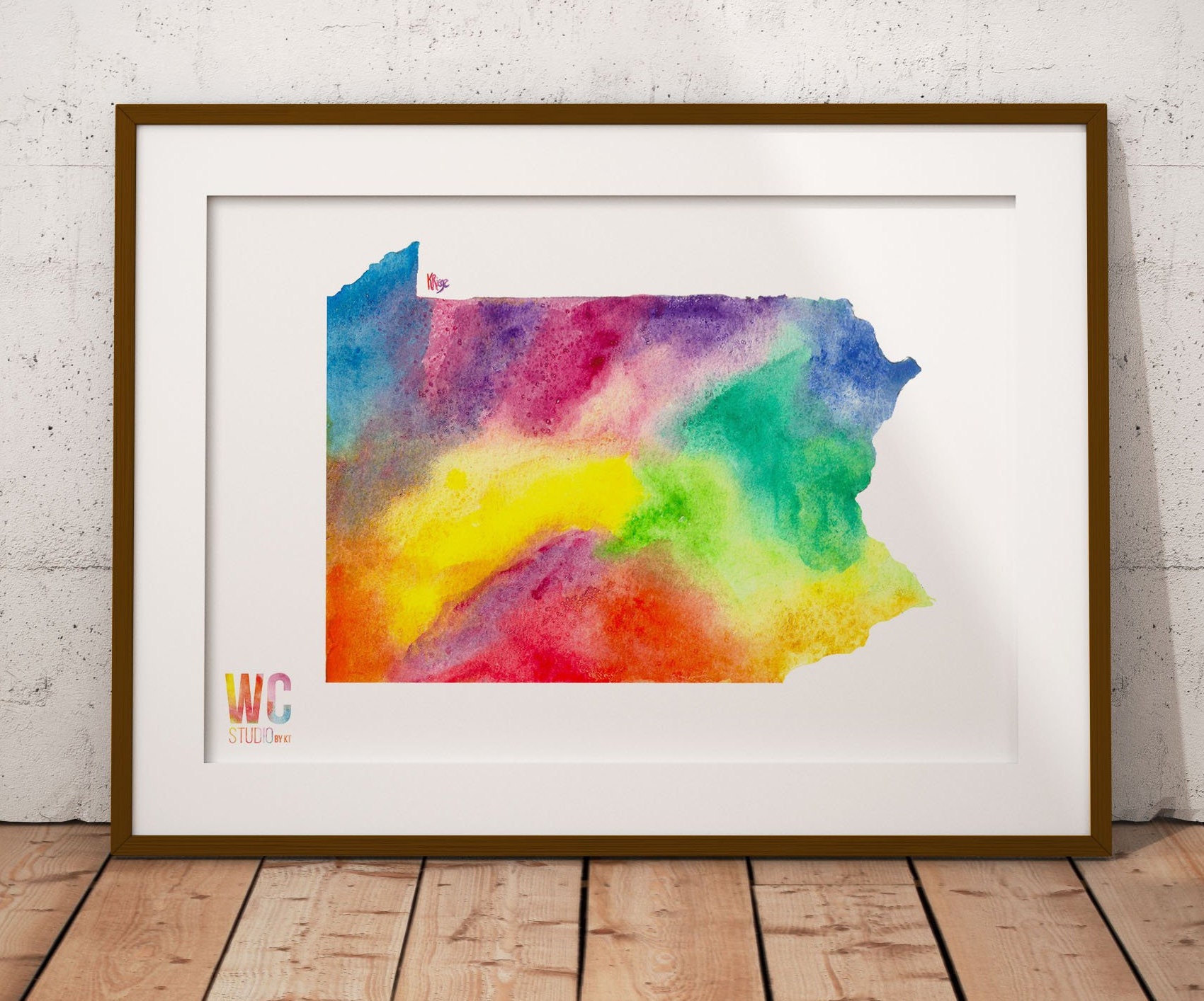 Pennsylvania Watercolor Print, State Art Print, Northeastern Art Print ...