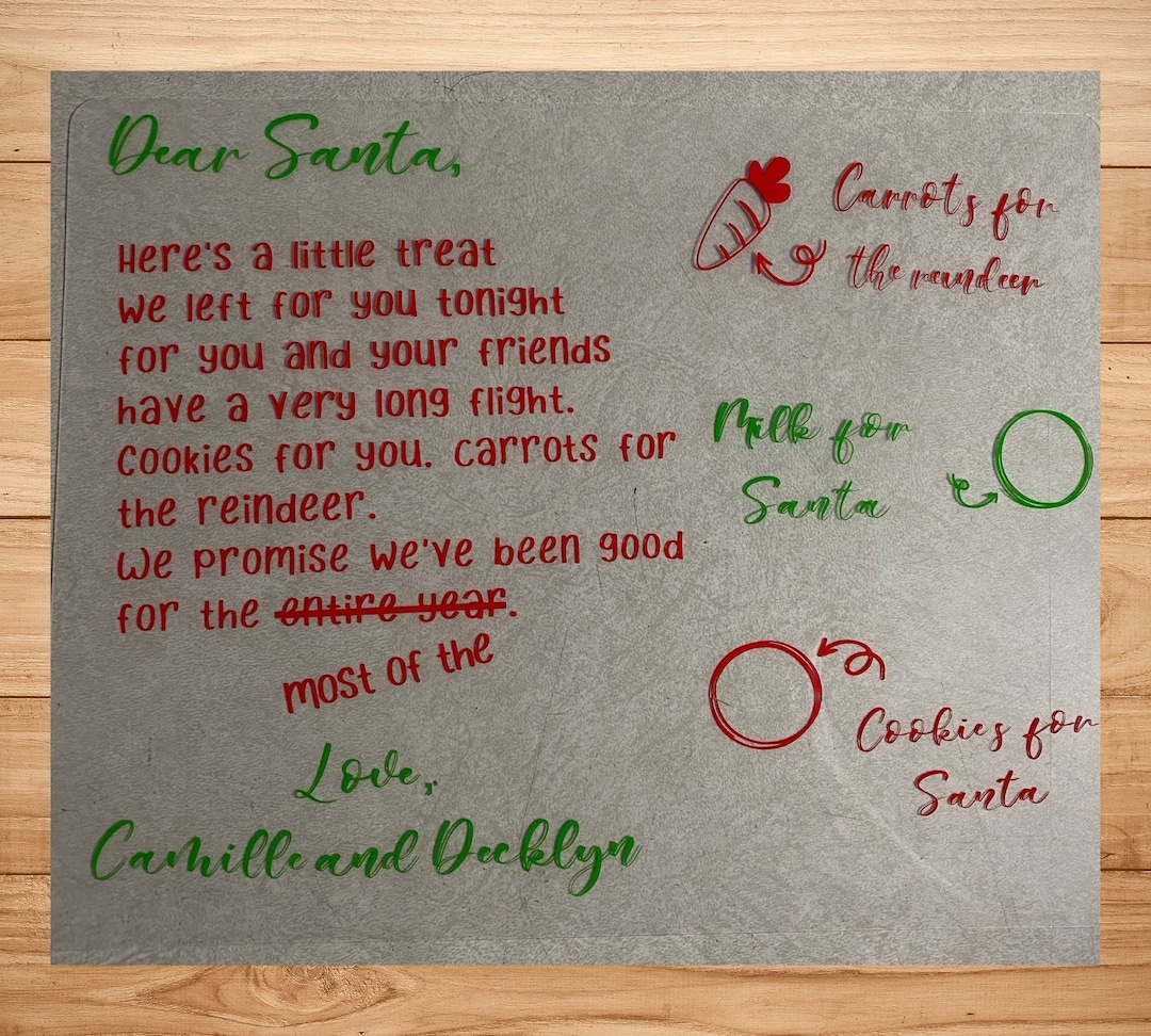 Santa's Cookies and Milk Personalized Mat Letter to - Etsy