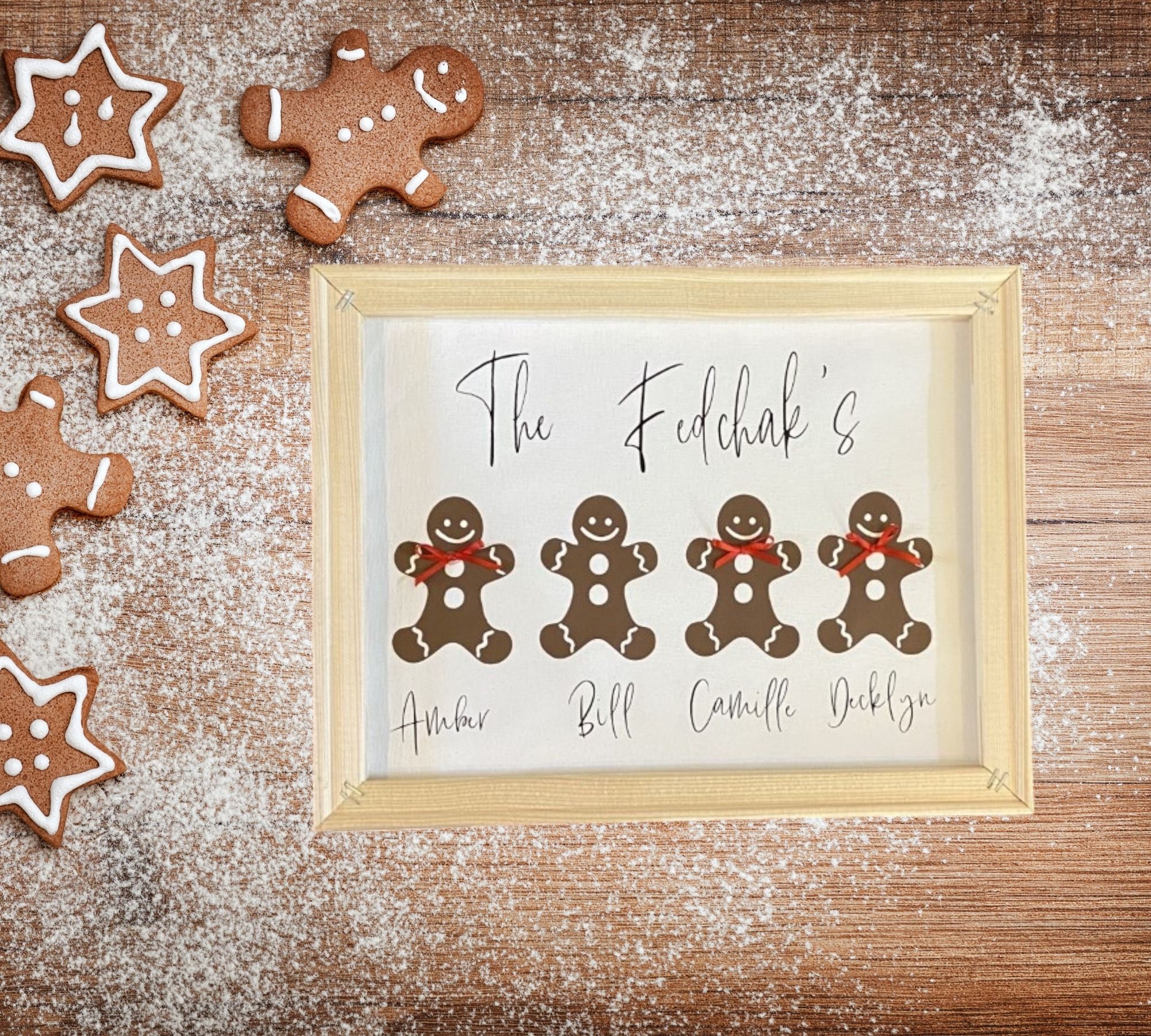 Gingerbread Man Personalized Sign Family Gingerbread Men - Etsy