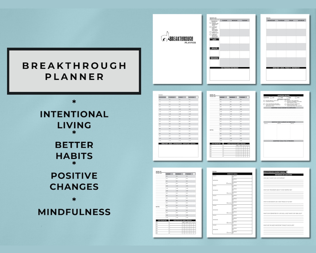 The Breakthrough Planner: A Planner for Intentional Living, Positive ...