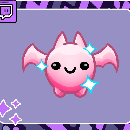 Pink Kawaii Bat Emote Twitch Emote Youtube Emote Discord - Etsy