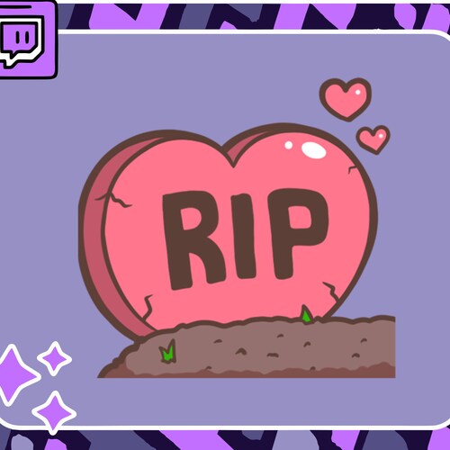 Pink RIP Tombstone Emote Twitch Emote Youtube Emote - Etsy