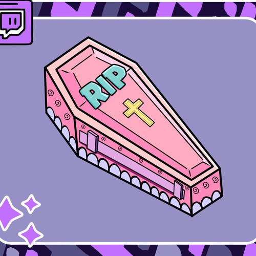 Pastel Coffin RIP Emote Twitch Emote Youtube Emote | Etsy