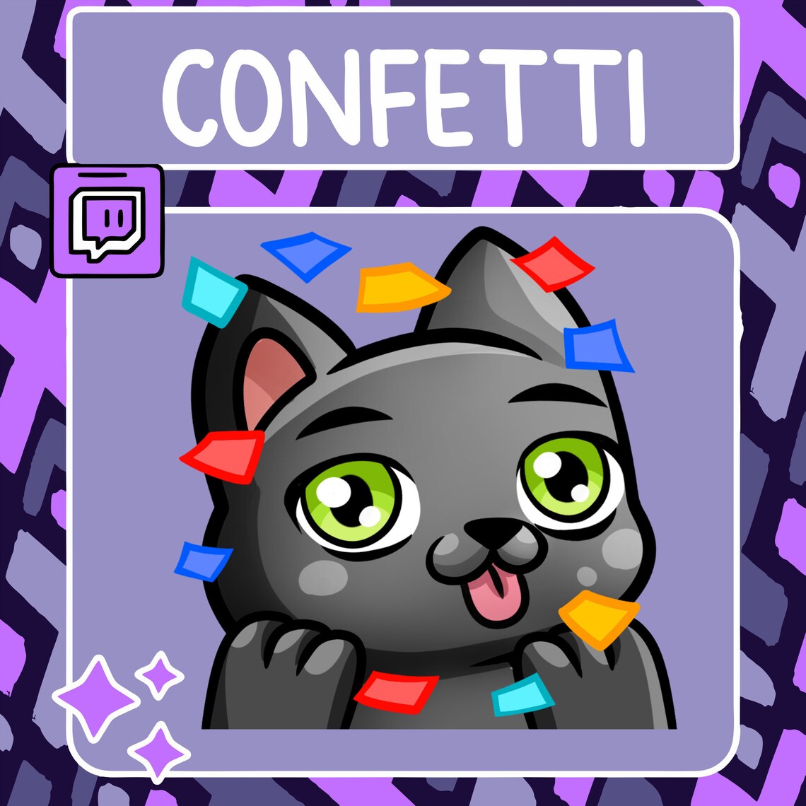 Cat Confetti Emote Twitch Emote Youtube Emote Discord Emote Community ...