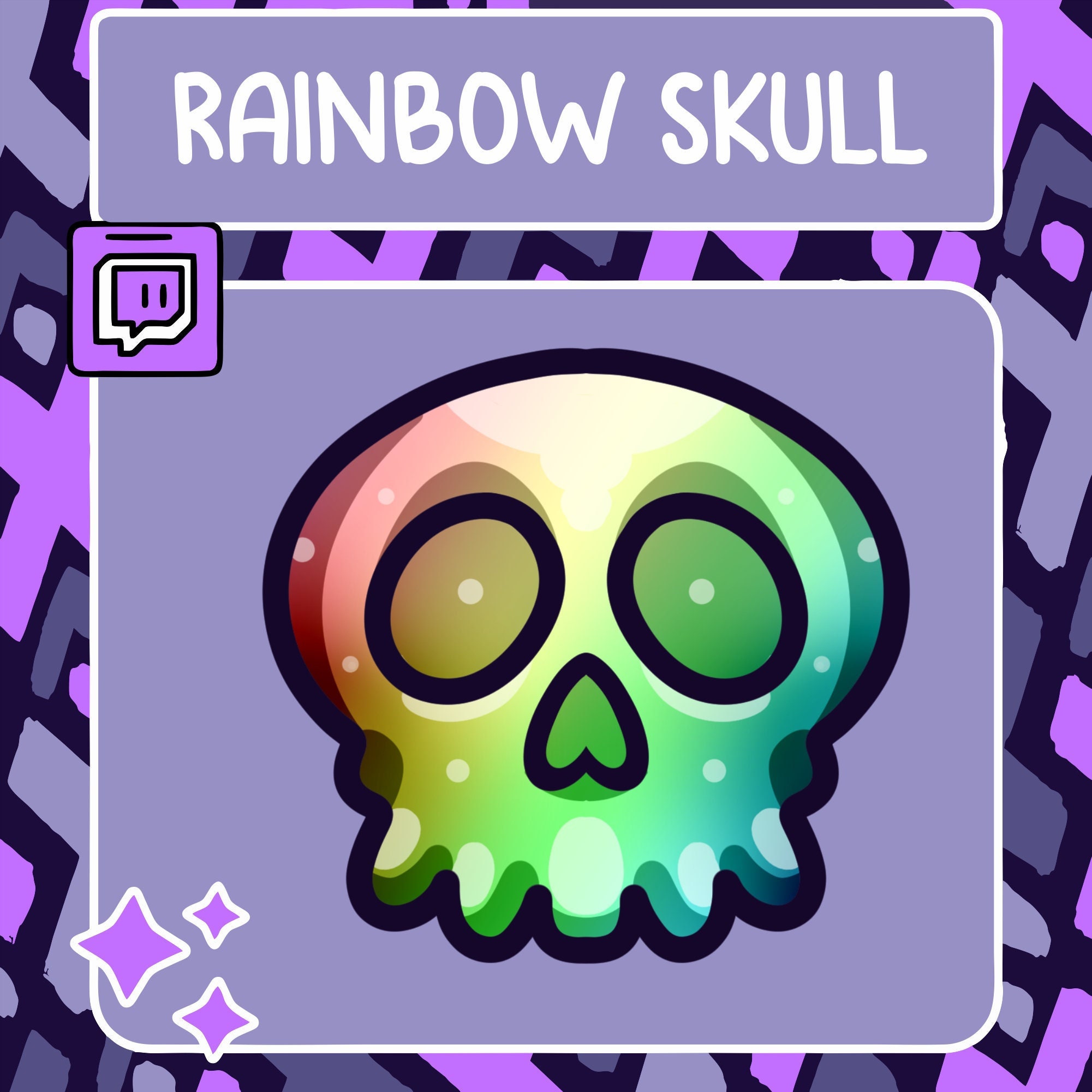 Rainbow Skull Emote | Twitch Emote | Youtube Emote | Discord Emote ...