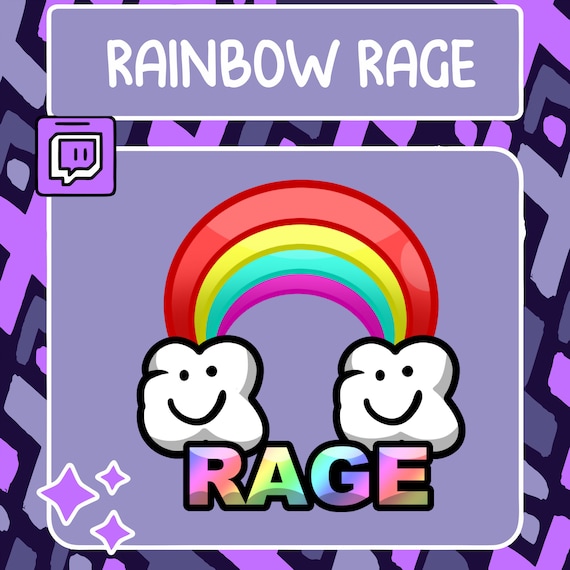 Rainbow Rage Emote Twitch Emote Youtube Emote Discord - Etsy