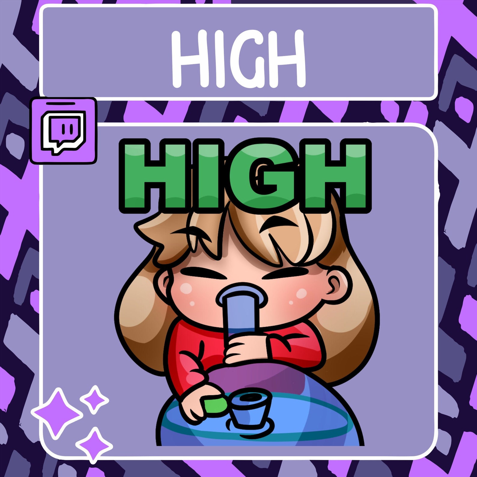 High Anime Girl Emote Twitch Emote Youtube Emote Discord Emote ...