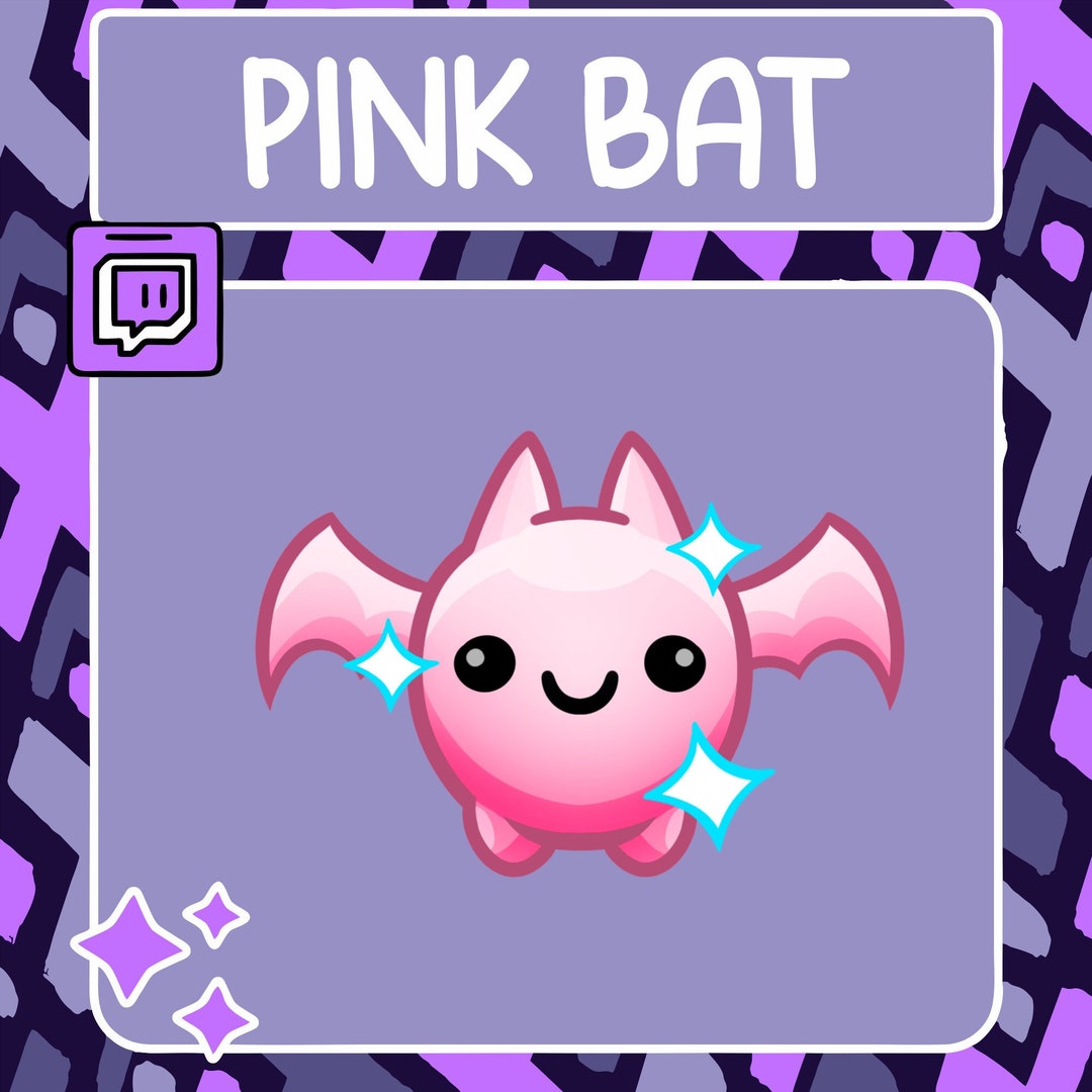 Pink Kawaii Bat Emote | Twitch Emote | Youtube Emote | Discord Emote ...
