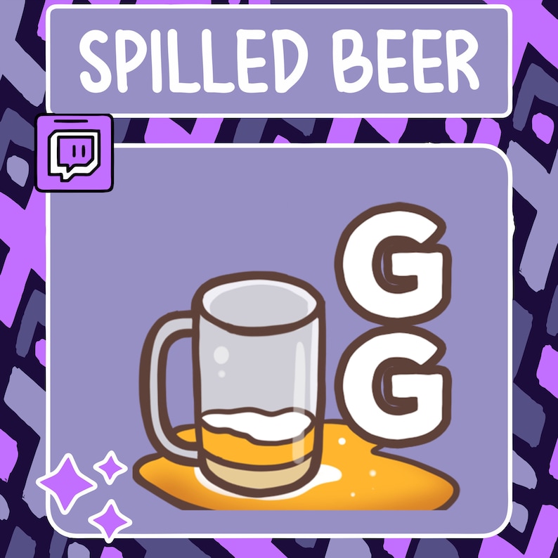 Spilled Beer GG Emote Twitch Emote Youtube Emote Discord Emote ...