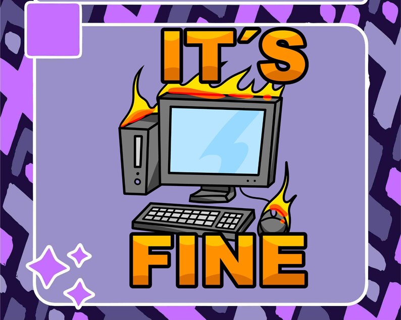 It's Fine Computer Emote | Twitch Emote | Youtube Emote | Discord Emote ...