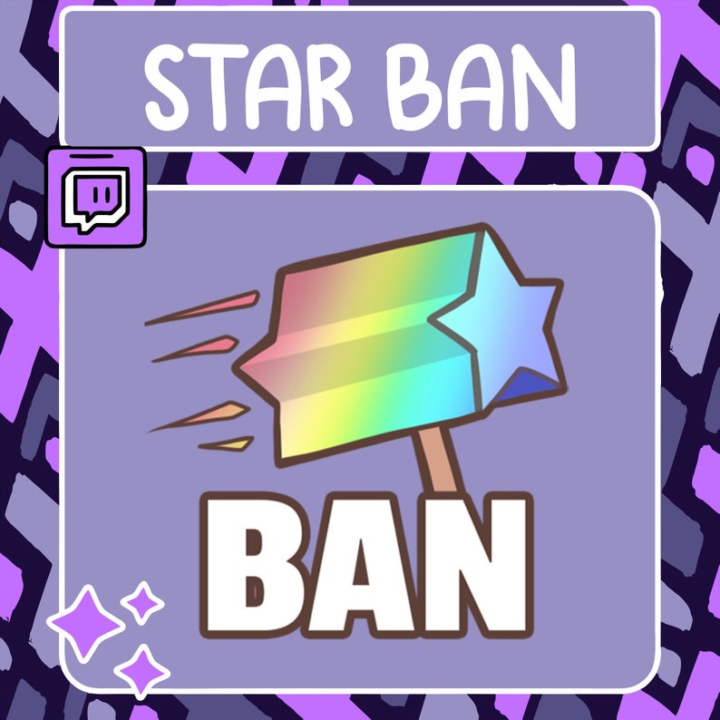 Rainbow Star Ban Hammer Emote | Twitch Emote | Youtube Emote | Discord ...