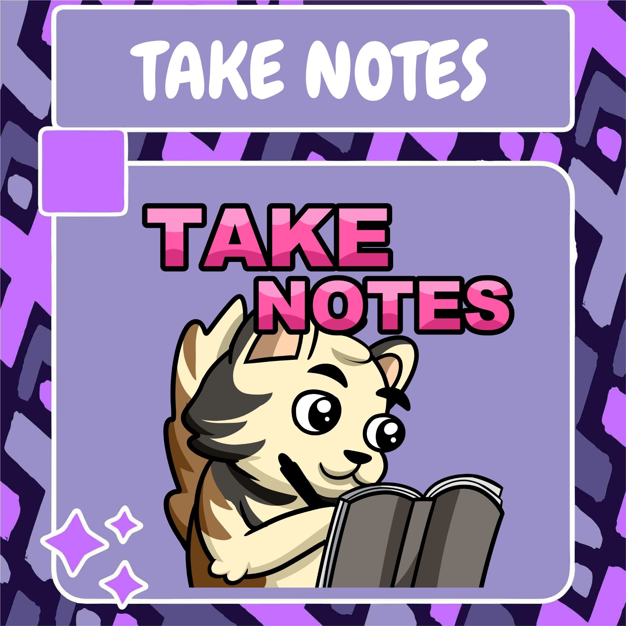 Take Notes Cat Emote Twitch Emote Youtube Emote Discord Emote Community ...