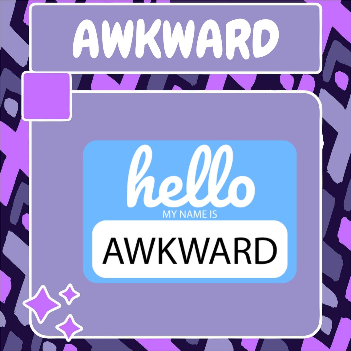 Awkward Name Tag Emote Twitch Emote Youtube Emote Discord Emote ...