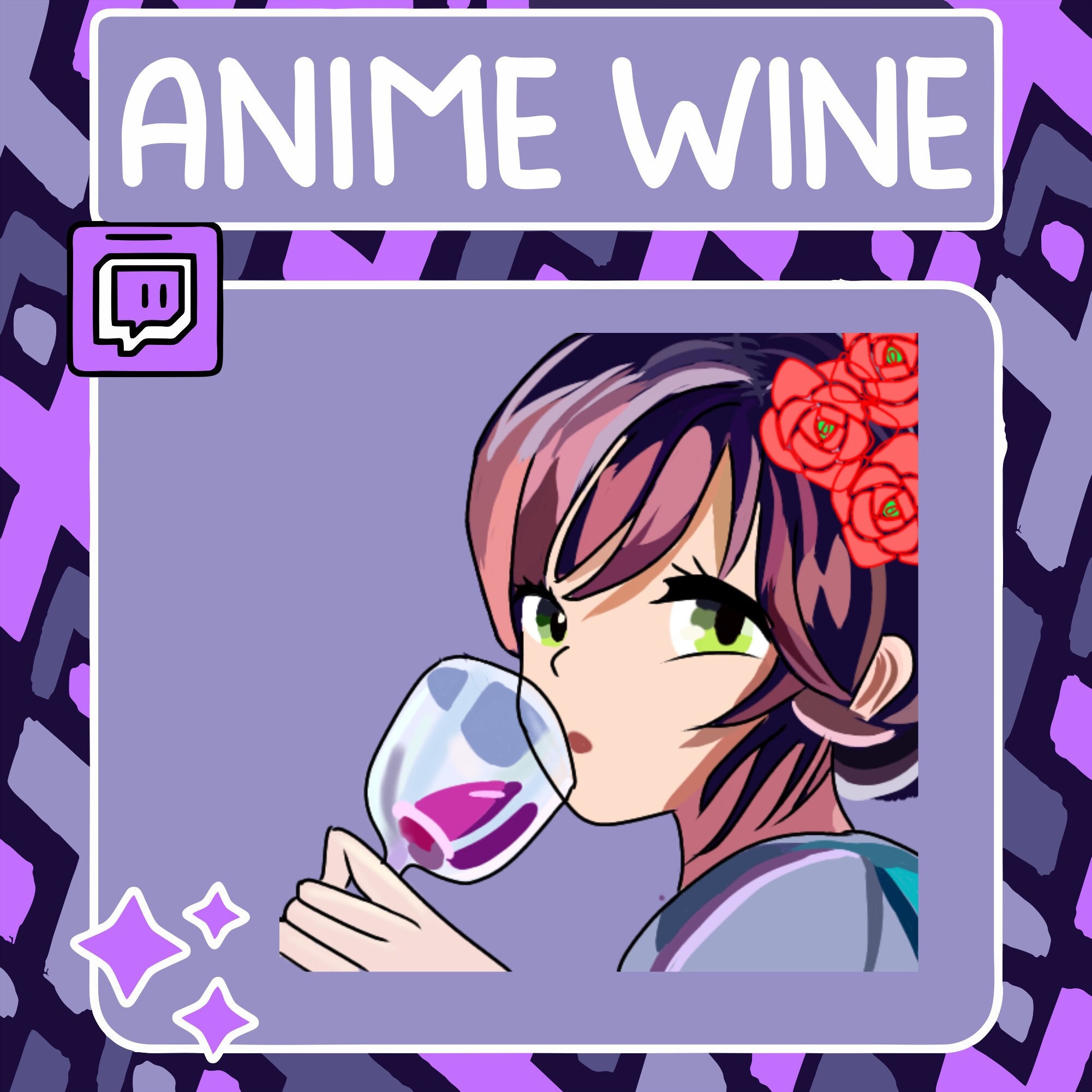Anime Wine Emote | Twitch Emote | Youtube Emote | Discord Emote ...