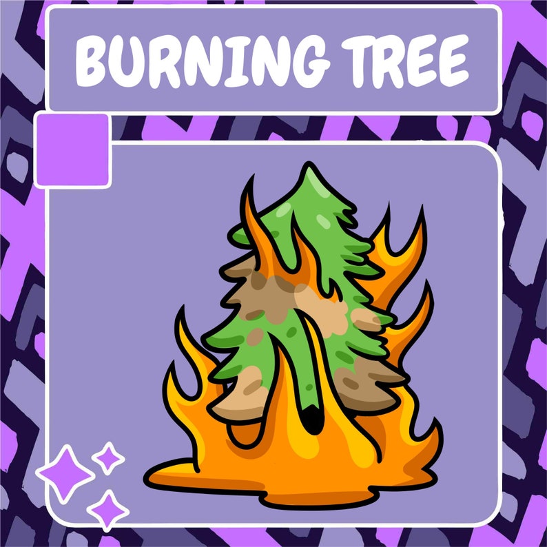 Burning Tree Emote Twitch Emote Youtube Emote Discord - Etsy