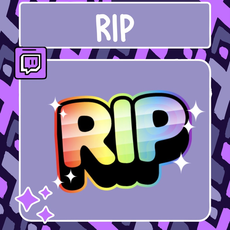 Rainbow RIP Text Emote | Twitch Emote | Youtube Emote | Discord Emote ...